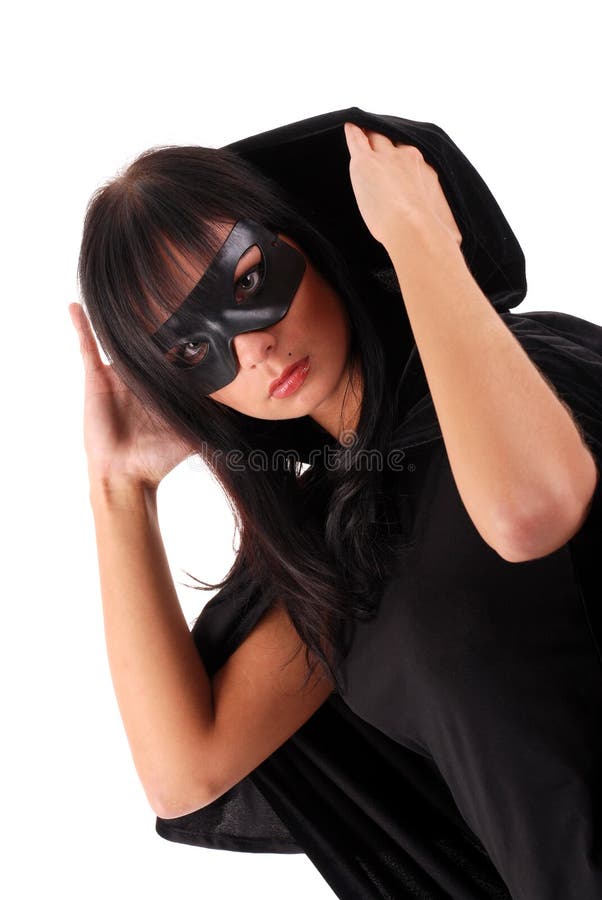 Zorro girl stock image. Image of women, costume, mask - 4276225