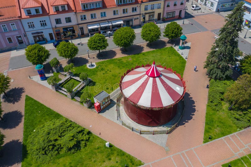 ZORY, POLAND - JUNE 04, 2020: Aerial View of Central Square in Zory ...