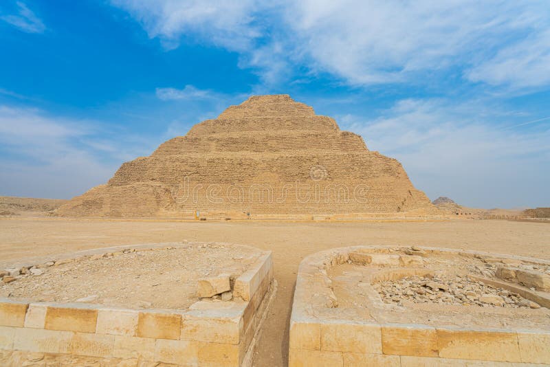 Zoser S Grandeur: Step Pyramid & Ancient Altars. Stock Photo - Image of ...