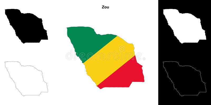 Zou outline map stock vector. Illustration of benin - 356539931