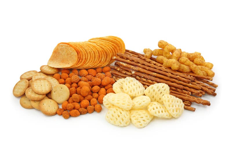 Zoute snacks stock afbeelding. Image of geïsoleerd, snack - 14560583