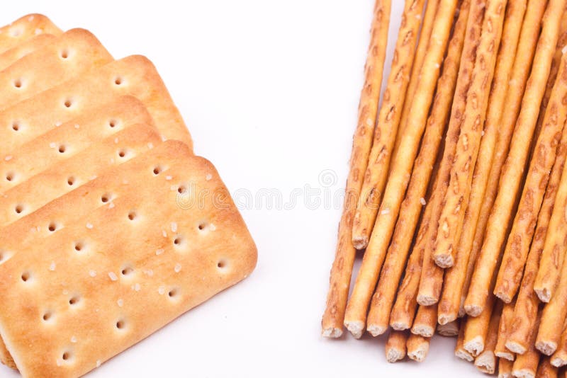 Zoute Stok En Koekjescrackers Stock Afbeelding - Image of snel, troep ...