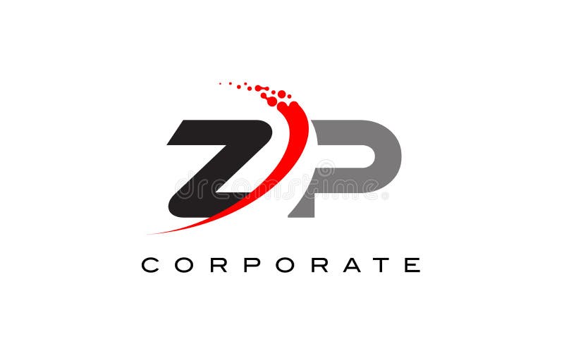 ZP Modern Letter Logo Design with Swoosh Stock Vector - Illustration of ...