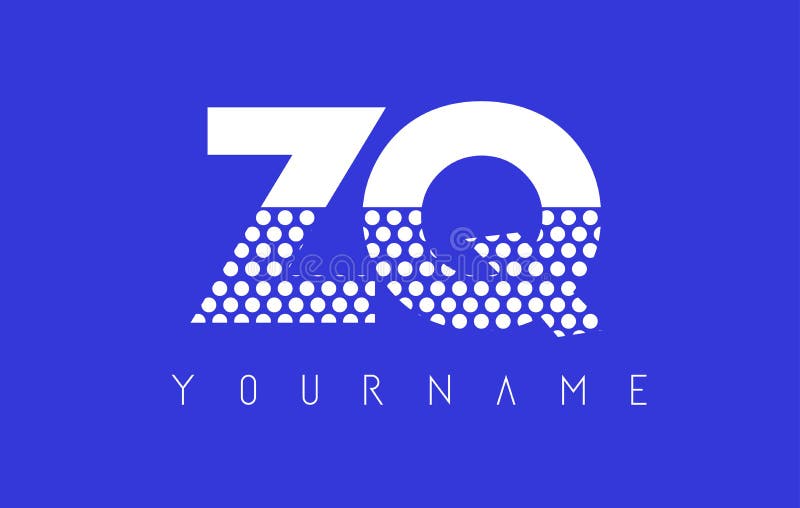 ZQ Z Q Dotted Letter Logo Design with Blue Background. Stock Vector ...