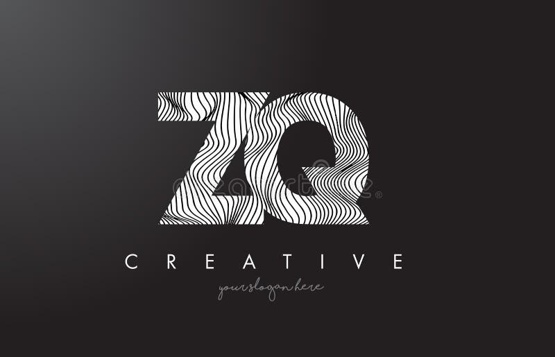ZQ Z Q Letter Logo with Zebra Lines Texture Design Vector. Stock Vector ...