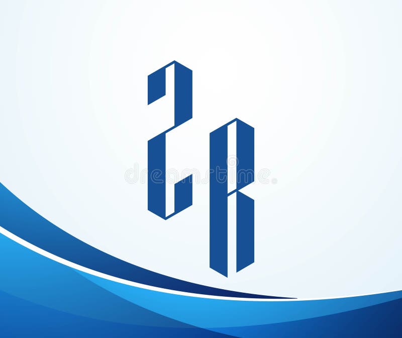 ZR Alphabet Letter Logo Design Template Elements Stock Vector ...