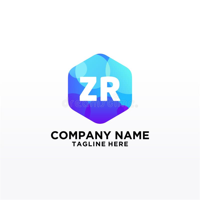 ZR Initial Logo with Colorful Circle Template Vector Stock Vector ...