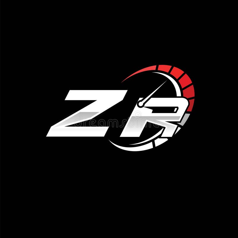 ZR Logo Letter Speed Meter Racing Style Stock Vector - Illustration of ...