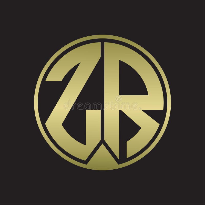 ZR Logo Monogram Circle with Piece Ribbon Style on Gold Colors Stock ... ZR Logo Monogram Circle with Piece Ribbon Style on Gold Colors Stock ...