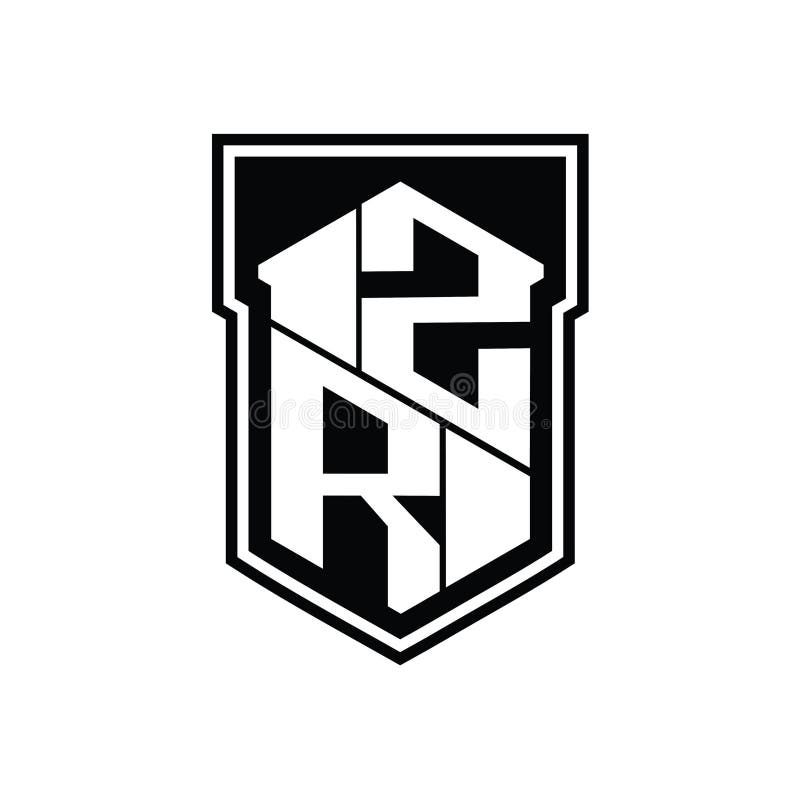 ZR Logo Monogram Hexagon Geometric Up and Down Inside Shield Isolated ... ZR Logo Monogram Hexagon Geometric Up and Down Inside Shield Isolated ...
