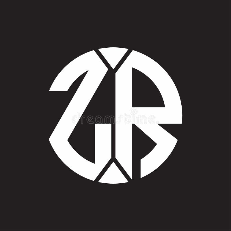 ZR Logo Monogram with Piece Circle Ribbon Style Stock Illustration ...