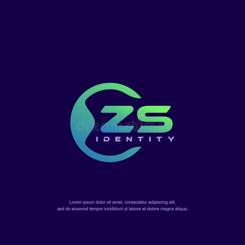 ZS Initial Letter Circular Line Logo Template Vector with Gradient ...