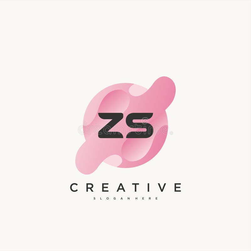 ZS Initial Letter Colorful Logo Icon Design Template Elements Vector ...