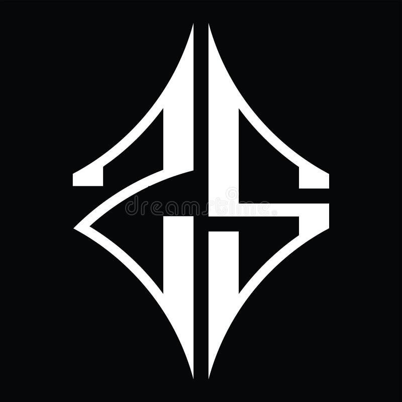 ZS Logo Monogram with Diamond Shape Design Template Stock Vector ...