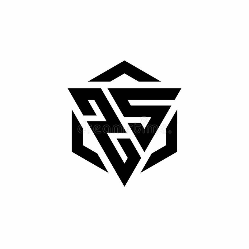 ZS Logo Monogram with Triangle and Hexagon Modern Design Template Stock ...