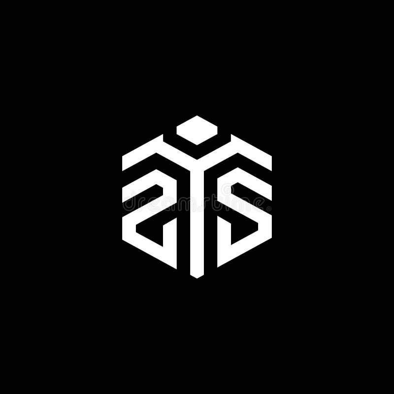 ZS Monogram Logo with Abstract Hexagon Style Design Template Stock ...