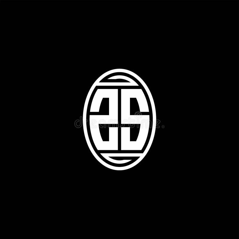 ZS Monogram Logo Isolated on Oval Rotate Shape Stock Vector ...