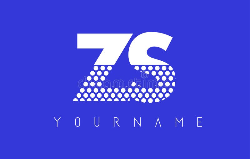 ZS Z S Dotted Letter Logo Design with Blue Background. Stock Vector ...
