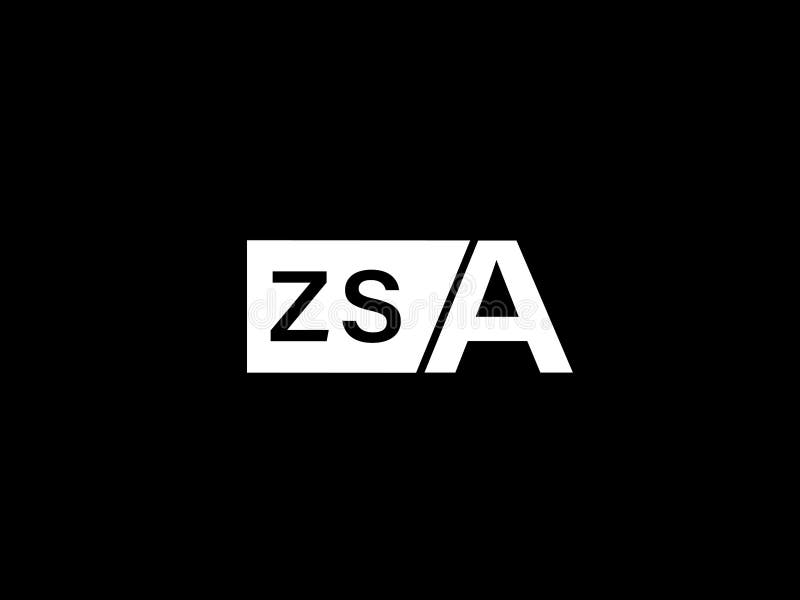 ZSA Logo and Graphics Design Vector Art, Icons Isolated on Black ...