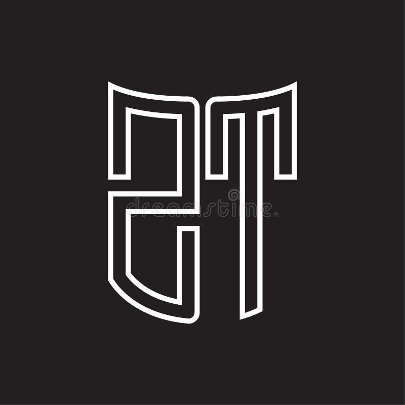 ZT Logo Monogram with Ribbon Style Outline Design Template Stock ...