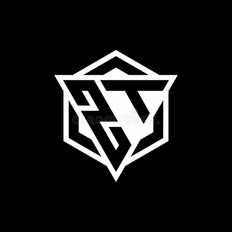 ZT Logo Monogram with Triangle and Hexagon Shape Combination Stock ...