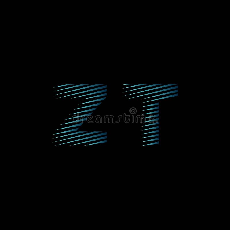 ZT Monogram Lines Style Blue Light Vector Stock Vector - Illustration ...
