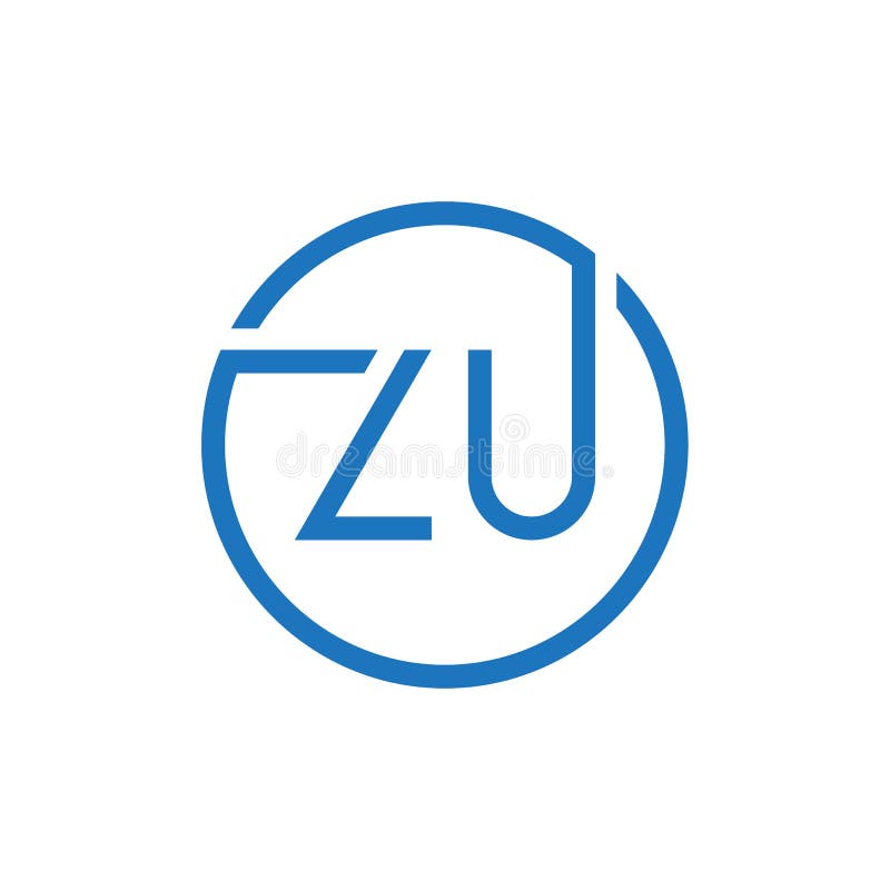 ZU Logo Design Vector Template. Initial Circle Letter ZU Vector ...