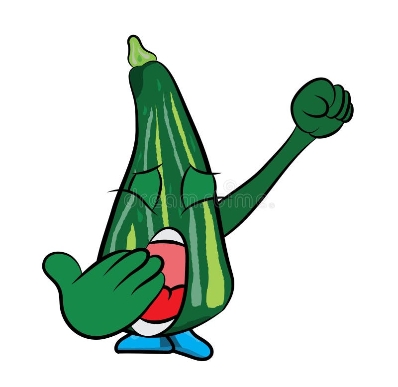 Cartoon Happy Zucchini Character Stock Illustration - Illustration of ...