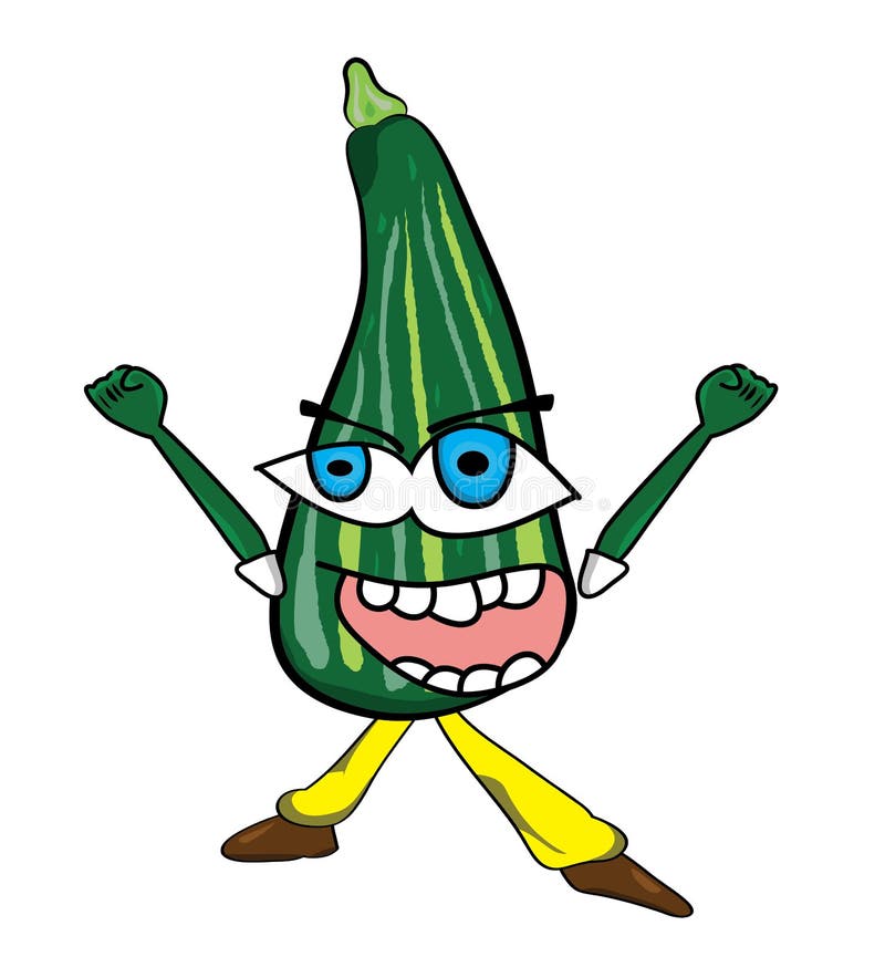 Zucchini cartoon character stock illustration. Illustration of stylized ...