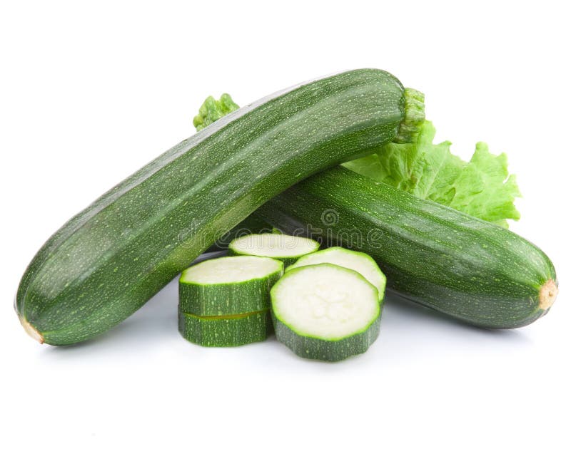 Zucchini Courgette Decorated with Green Leaf Lettu Stock Photo - Image ...