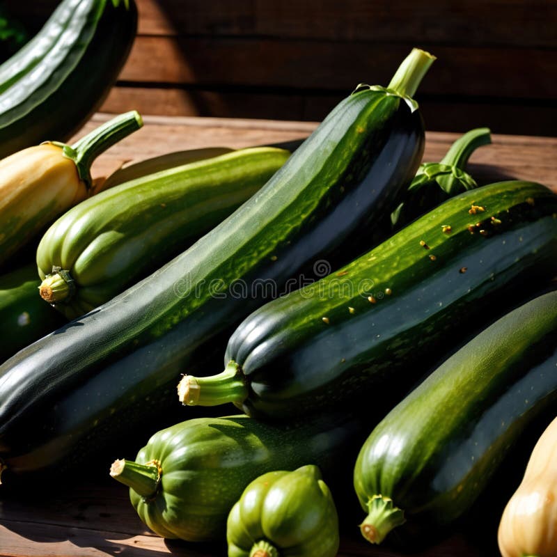 Zucchini Fresh Raw Organic Vegetable Stock Illustration - Illustration ...