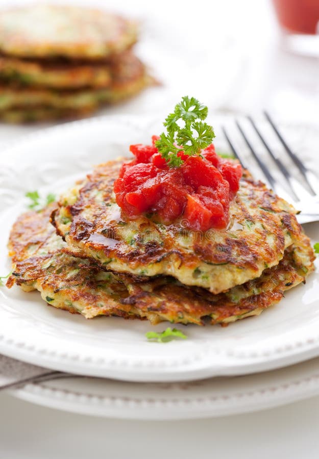 Zucchini pancakes stock image. Image of cooked, freshness - 260286249