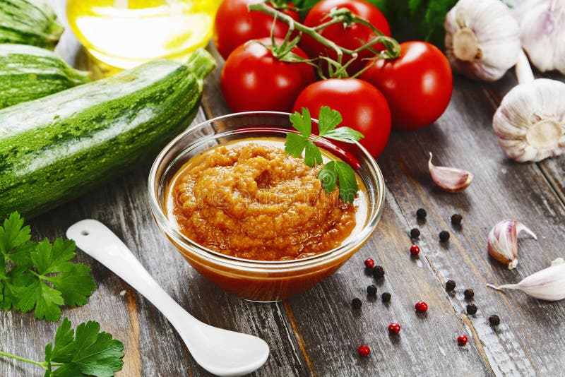 Zucchini Puree in a Glass Bowl Stock Image - Image of lunch, gourmet ...