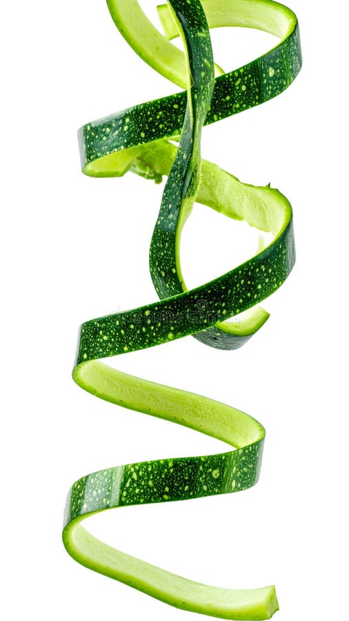 Zucchini Ribbons Falling Down with Realistic Texture and Natural ...