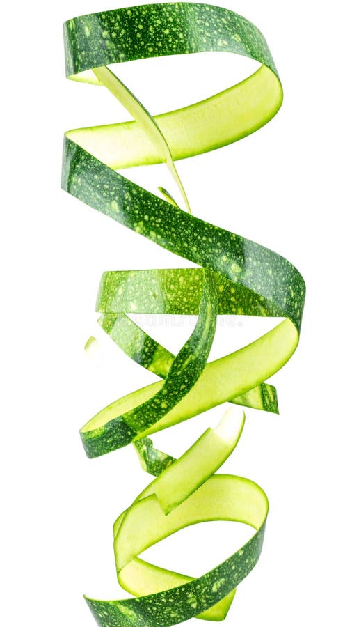 Zucchini Ribbons Falling Down with Realistic Texture and Natural ...