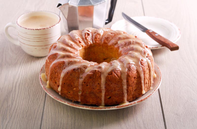 Zucchini Ring Cake with Glaze Stock Image - Image of brunch, treat ...