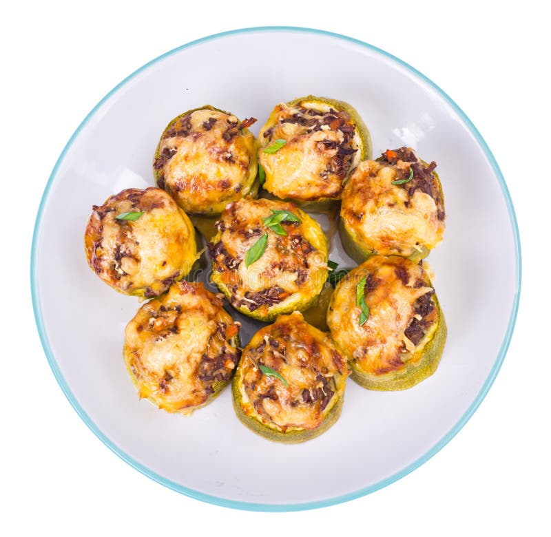 Zucchini Stuffed with Minced Meat and Vegetables Stock Photo - Image of ...