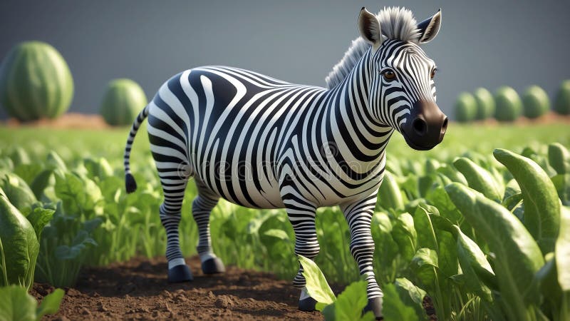 A Zucchini Transformed into a Zebra with the S Ai Generated Stock ...