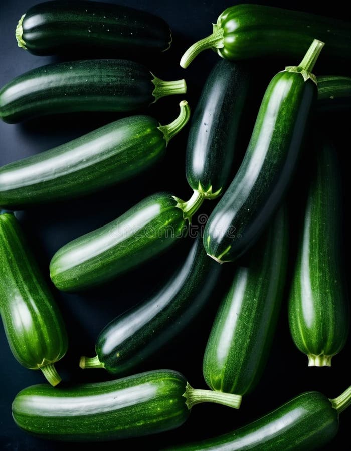Zucchini Vegetables, Vibrant Green Hue, Arranged on Pristine White ...