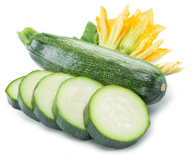 Zucchini on a White Background Stock Image - Image of studio, green ...