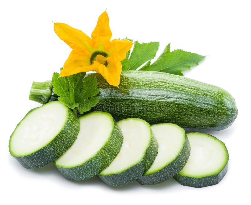 Zucchini on a White Background Stock Image - Image of segment, studio ...