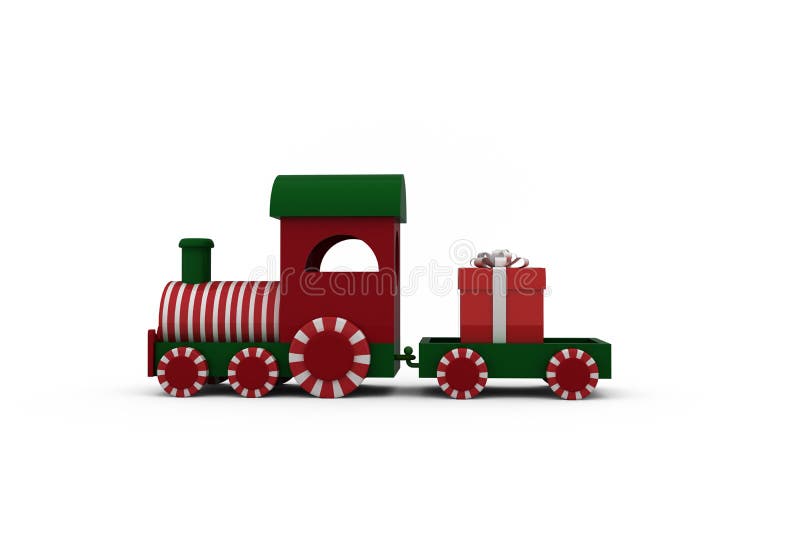 Zug Eingestellt Mit Geschenkbox Stock Abbildung - Illustration von ...