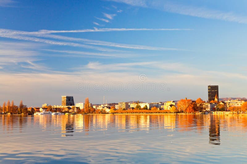 Panoramic View of Zug City, Switzerland Editorial Photo - Image of ...