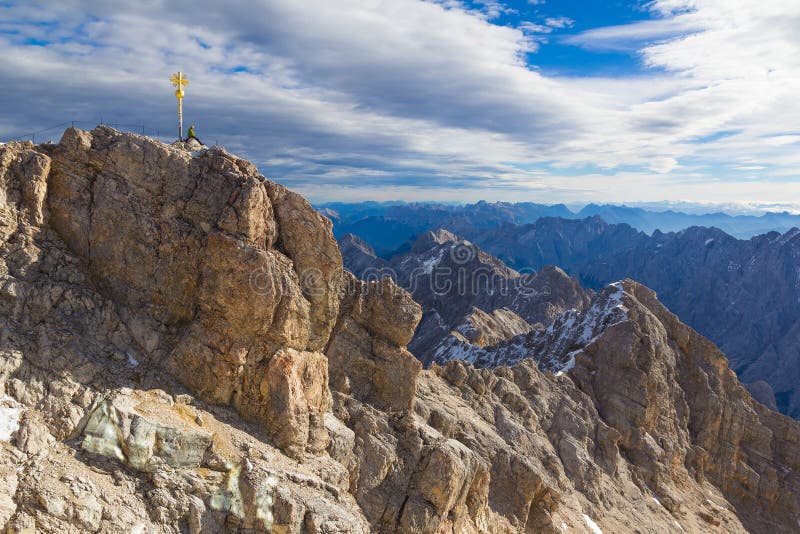 Zugspitze Summit during Late Autumn, Alps, Germany Stock Image - Image ...