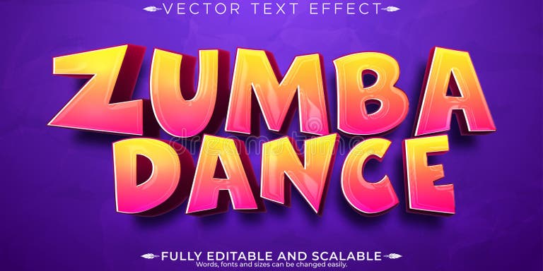 Zumba Dance Text Effect, Editable Funny and Striking Text Style Stock ...