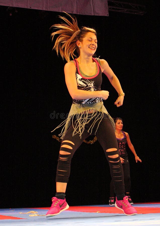 Zumba dancer editorial stock photo. Image of group, modern - 84060308