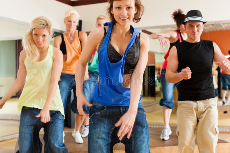Zumba or Jazzdance - People Dancing in Studio Stock Photo - Image of ...