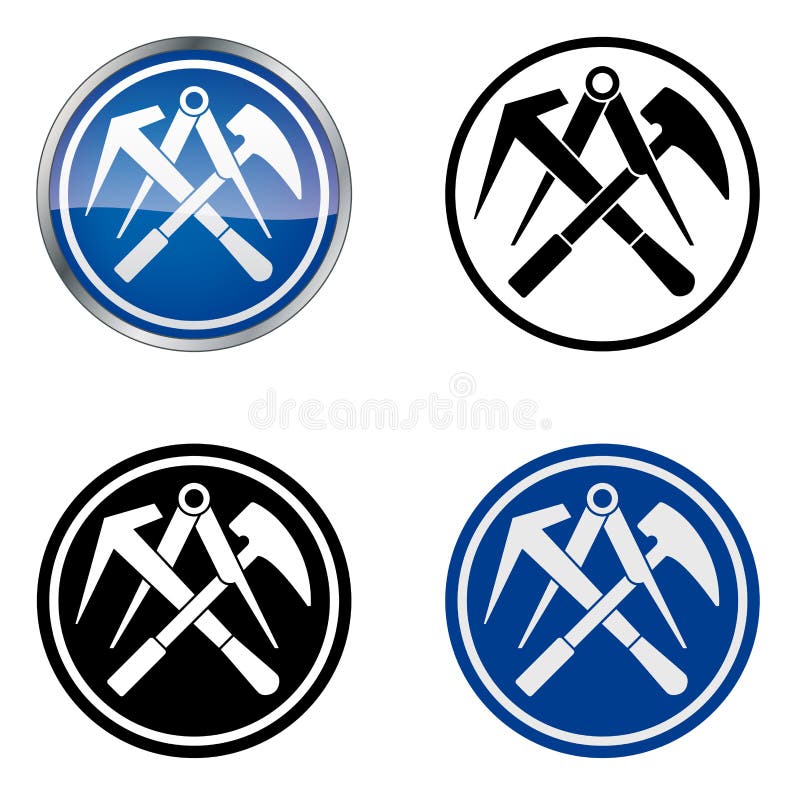 Traditional Roofer S Craft Guild Symbol Stock Vector - Illustration of ...
