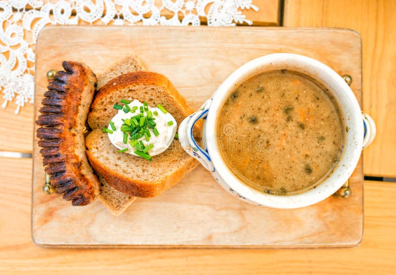 Polish Zurek Soup (sour-rye Soup) Stock Image - Image of parsley ...