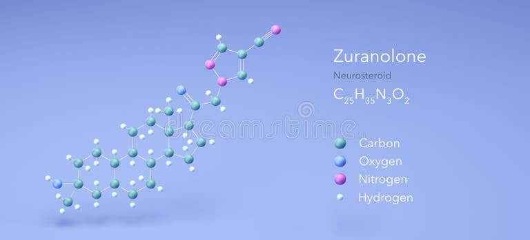 Zuranolone Molecule, Molecular Structures, Neurosteroid, 3d Model ...